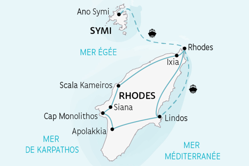 Circuit Rhodes, l'ile aux Papillons et l'ile de Symi, Rhodes, Iles ...